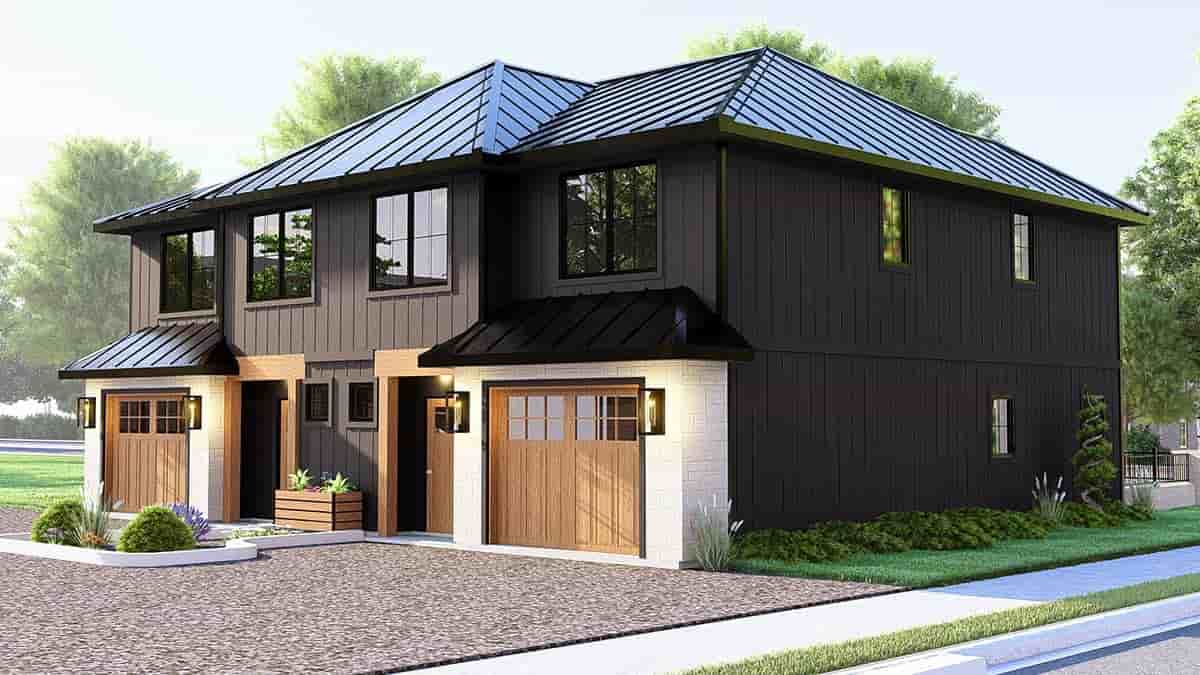 Plan 43968 | Contemporary Style with 6 Bed, 6 Bath, 2 Car Garage