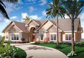 Plan 64986 | Mediterranean Style with 3 Bed, 2 Bath, 2 Car Garage