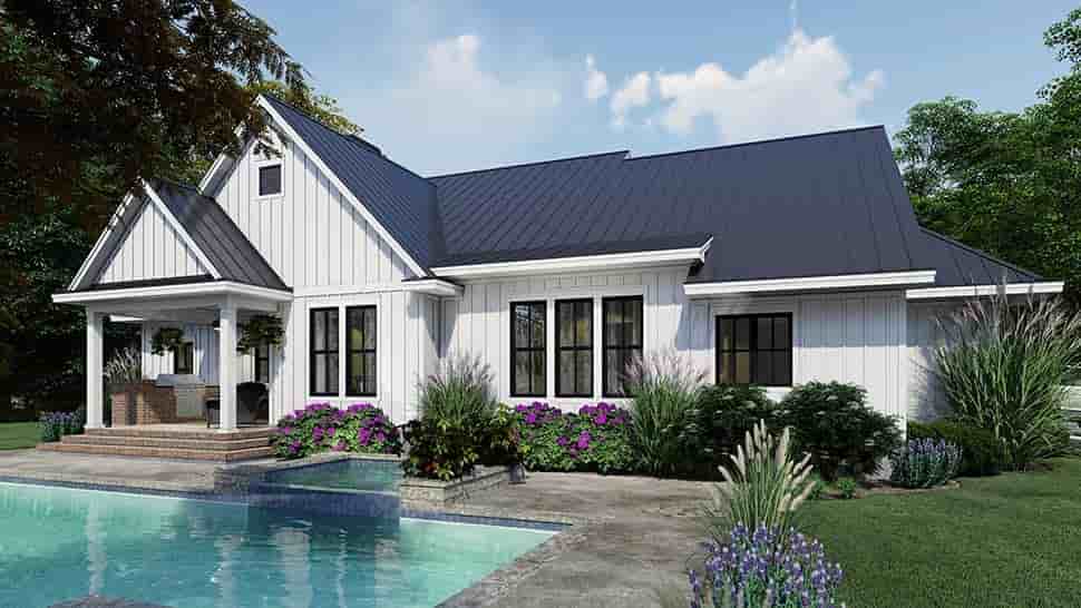 Plan 75163 | Farmhouse Style with 4 Bed, 3 Bath, 2 Car Garage