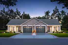 Plan 80887 | Open-Concept Country Style Duplex Plan