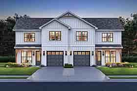 Plan 80887 | Open-Concept Country Style Duplex Plan