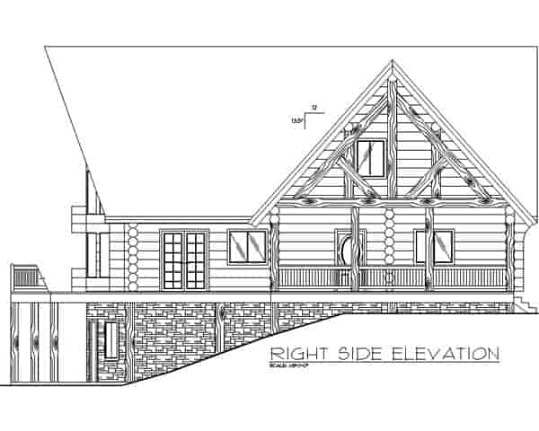 Plan 87014 | Log Style with 2 Bed, 2 Bath, 2 Car Garage