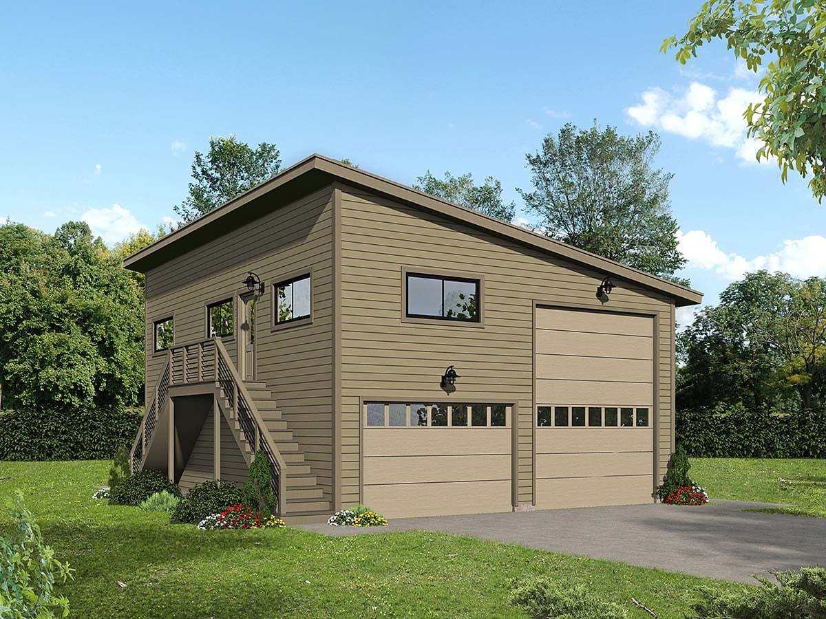Plan 40869 | Modern Style, 2 Car Garage
