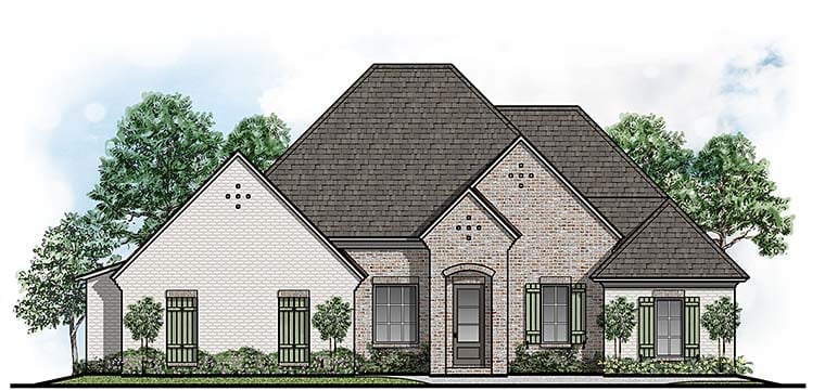 Plan 41510 | European Style with 4 Bed, 3 Bath, 2 Car Garage