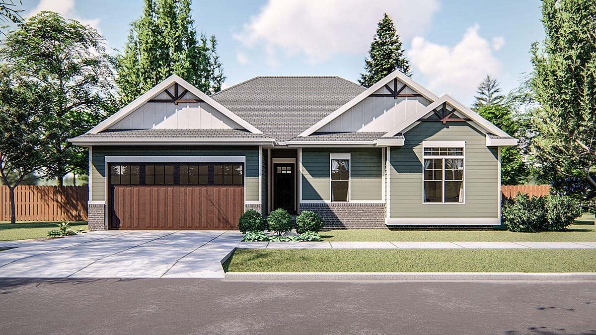 Plan 44197 | Traditional Style with 3 Bed, 2 Bath, 2 Car Garage