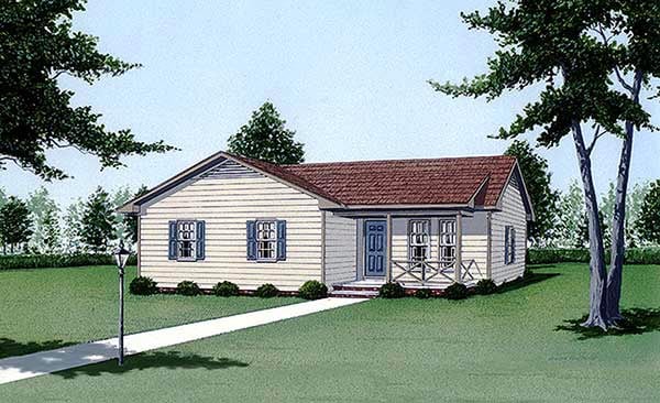 Traditional Style with 4 Bed, 2 Bath - Plan 45496