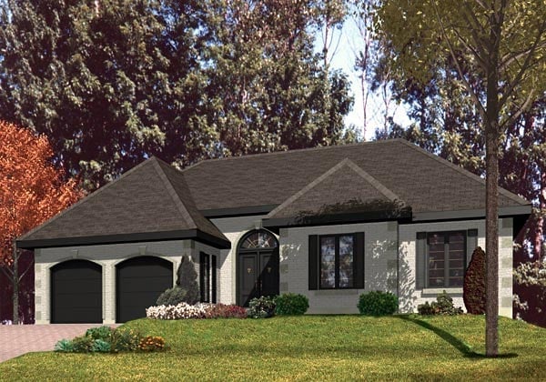 Plan 48109 | One-Story Style with 3 Bed, 1 Bath, 2 Car Garage