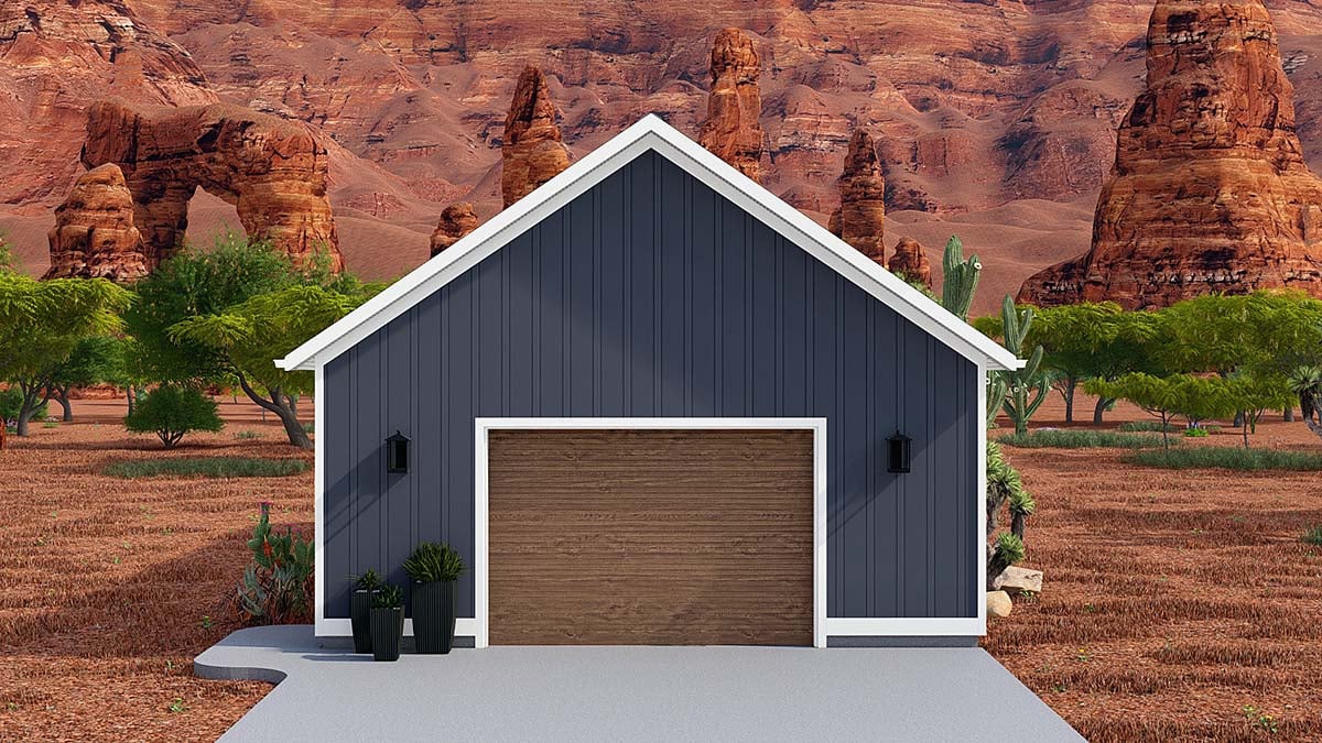 Plan 50542 | Traditional Style 4 Car Garage