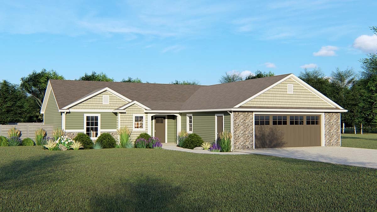 L Shaped Rambler Home L Shaped House Plans | The Plan Collection