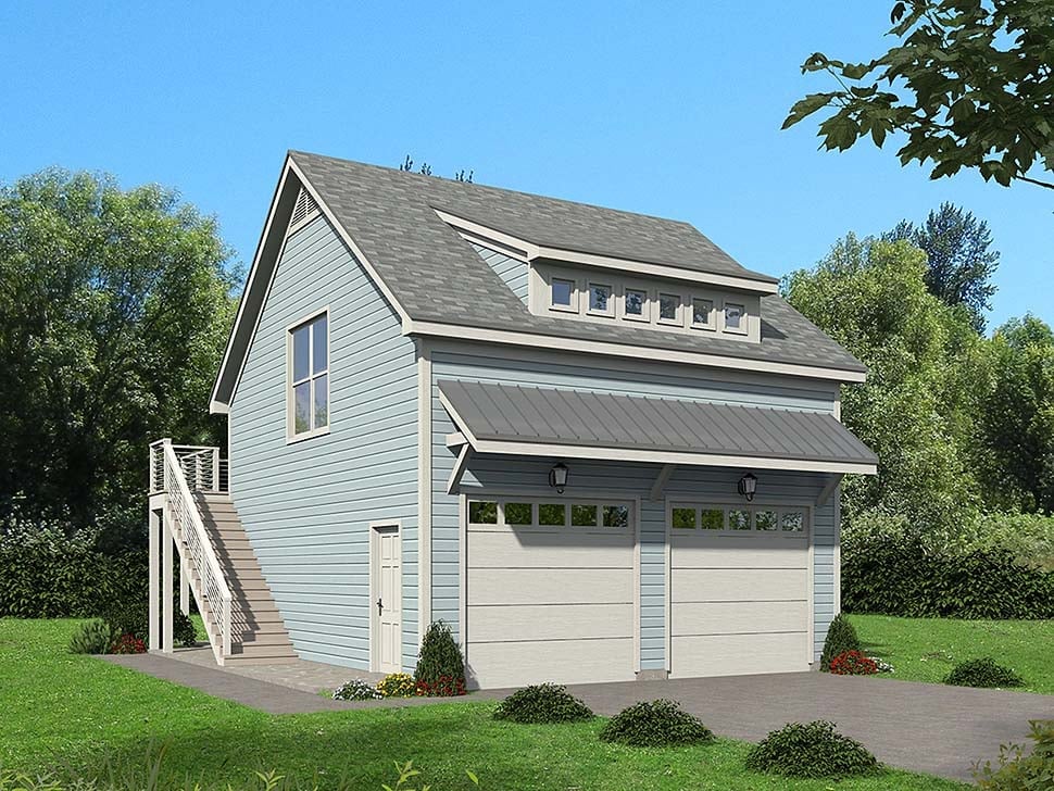 Plan 51639 | Garage - Two Car Garage with Loft and Multi-Level De