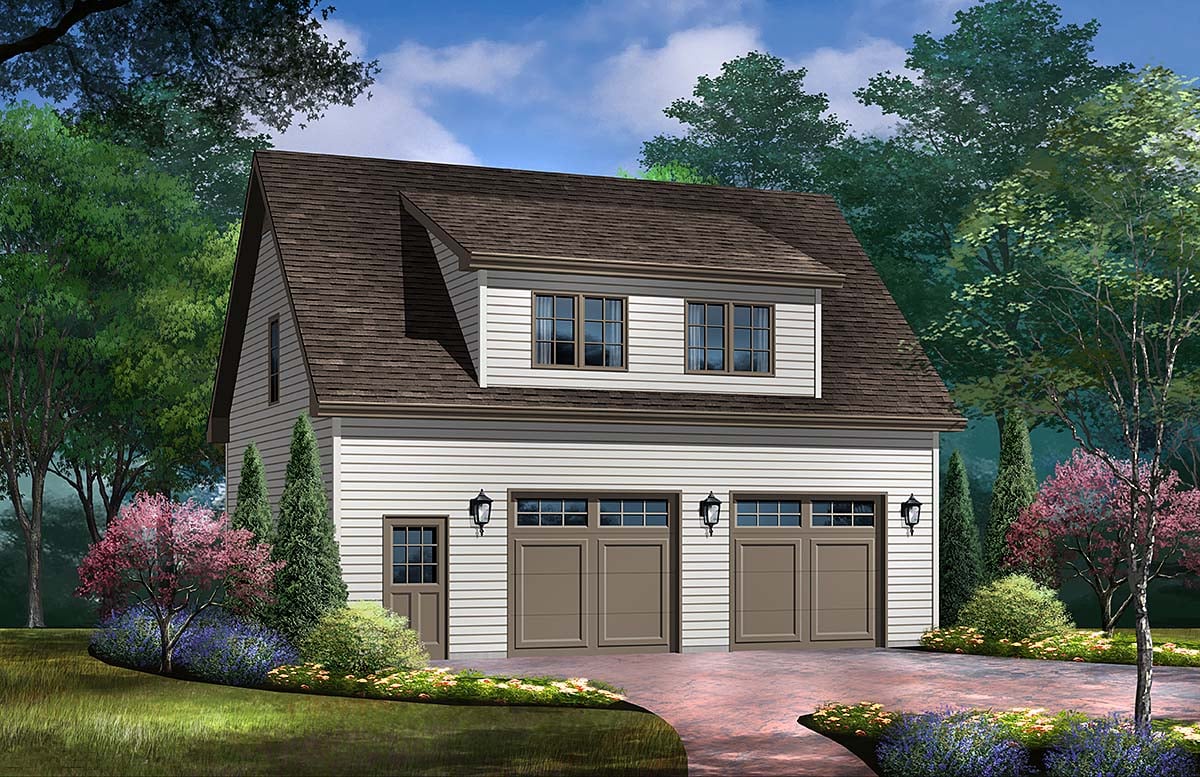 Plan 52222 | Traditional Style 2 Car Garage