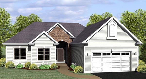 Plan 54091 | Ranch Style with 3 Bed, 2 Bath, 2 Car Garage