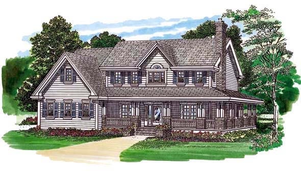 Plan 55355 | Country Style with 4 Bed, 3 Bath, 2 Car Garage