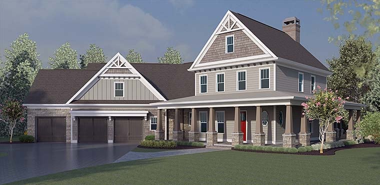 Plan 60029 | Southern Style with 4 Bed, 5 Bath, 3 Car Garage