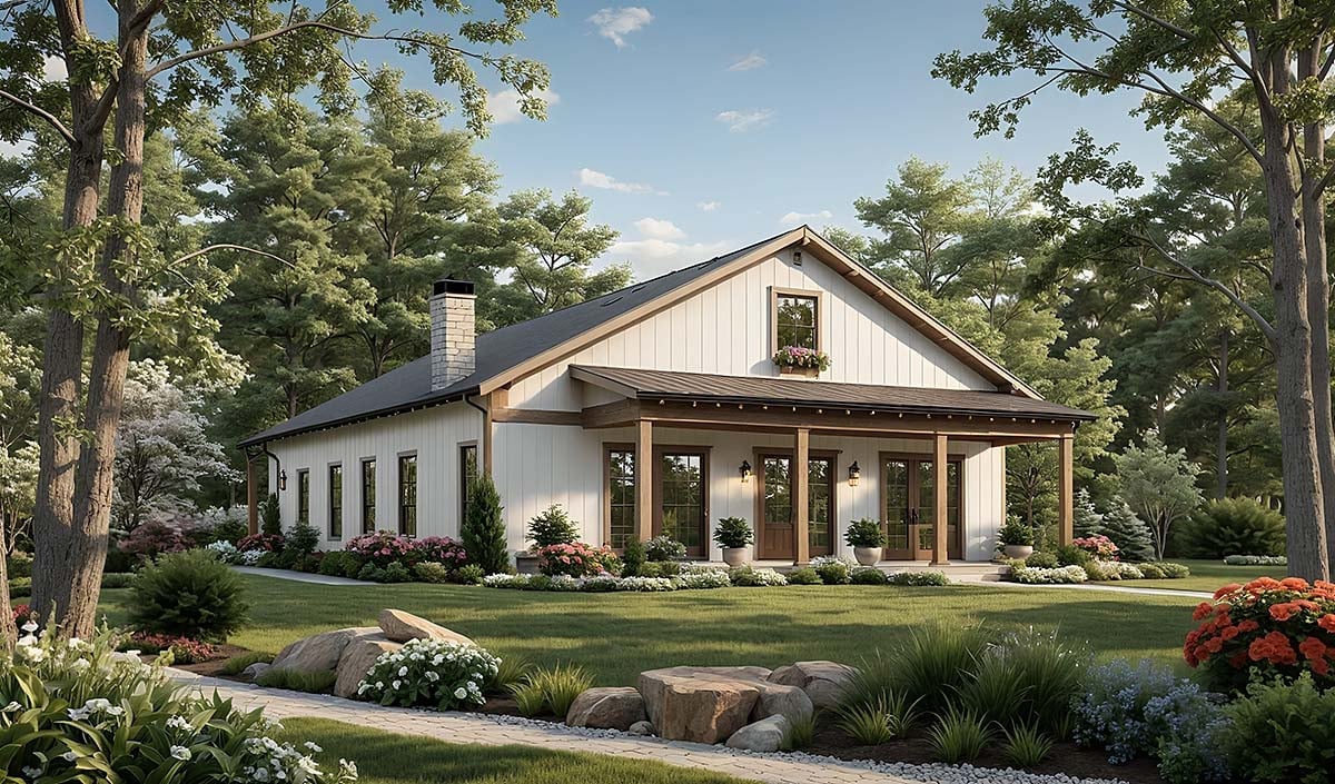 Plan 60161 | Farmhouse Style with 4 Bed, 3 Bath