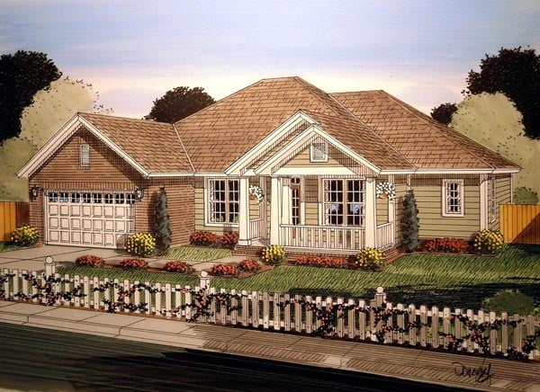 Plan 61415 | Traditional Style with 4 Bed, 3 Bath, 2 Car Garage