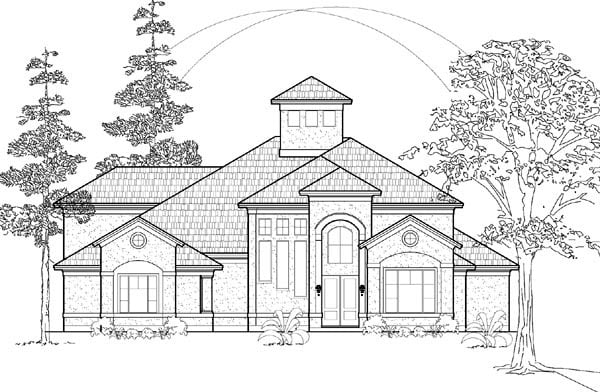 Plan 61584 | Florida Style with 3 Bed, 3 Bath, 3 Car Garage