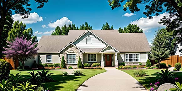 Traditional Style with 2 Bed, 2 Bath, 3 Car Garage - House Plan 62612