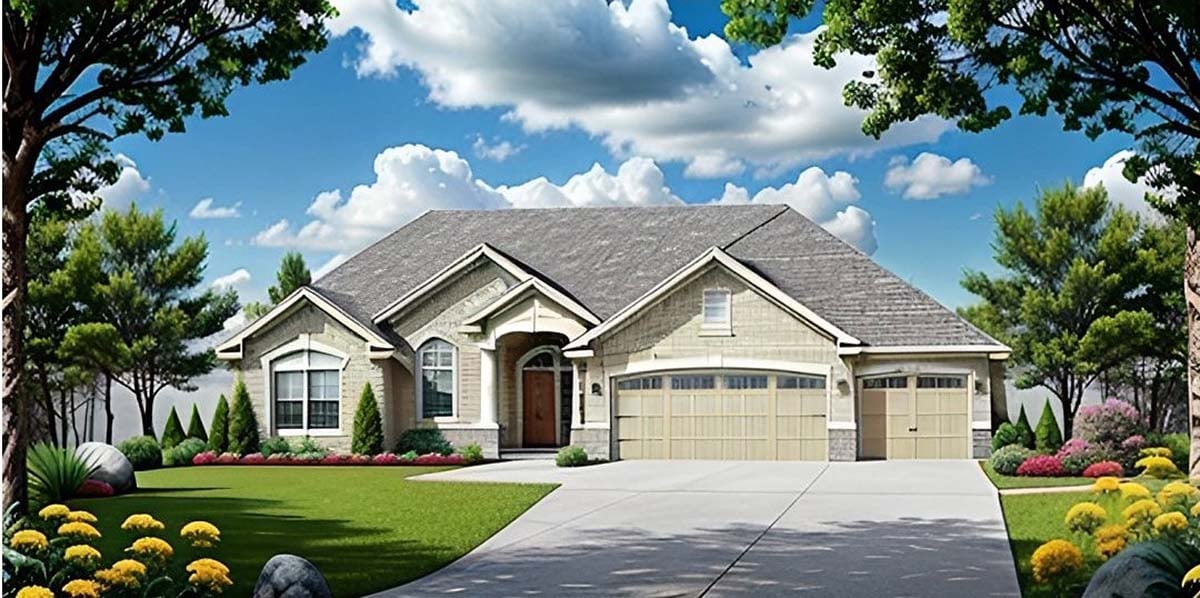 Plan 62646 | Traditional Style with 3 Bed, 2 Bath, 3 Car Garage