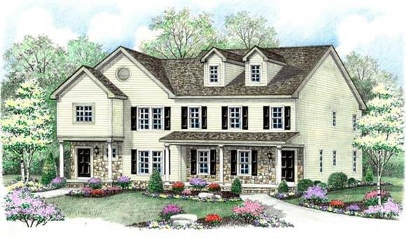 Farmhouse Style with 6 Bed, 6 Bath - Multi-Family Plan 64416