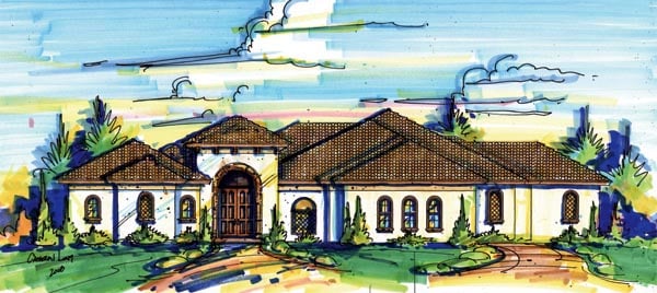 Plan 64646 | Mediterranean Style with 6 Bed, 5 Bath, 2 Car Garage