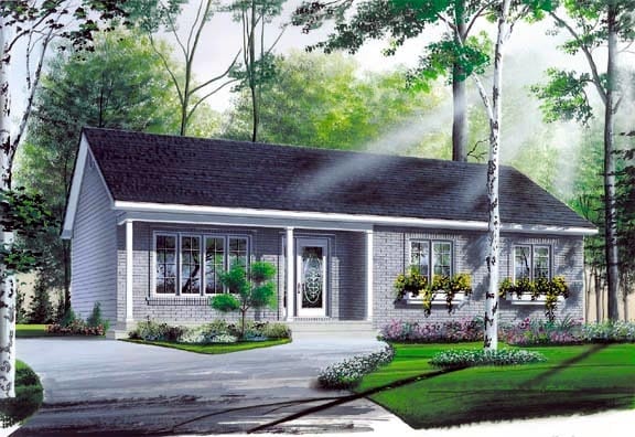 Plan 64998 | Ranch Style with 3 Bed, 1 Bath