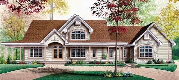 Plan 65126 | Traditional Style with 3 Bed, 3 Bath, 3 Car Garage