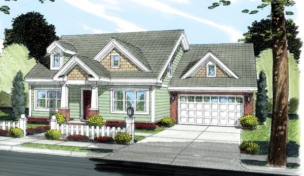 Plan 66493 | Craftsman Style with 3 Bed, 2 Bath, 2 Car Garage