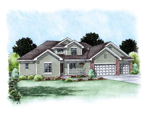Plan 66688 | Traditional Style with 4 Bed, 3 Bath, 3 Car Garage