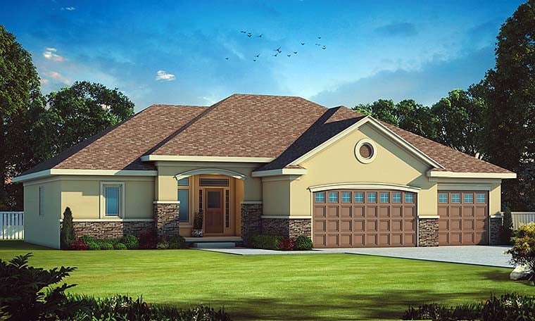 Plan 66796 | Two Master Suites and an Open Home Floor Plan