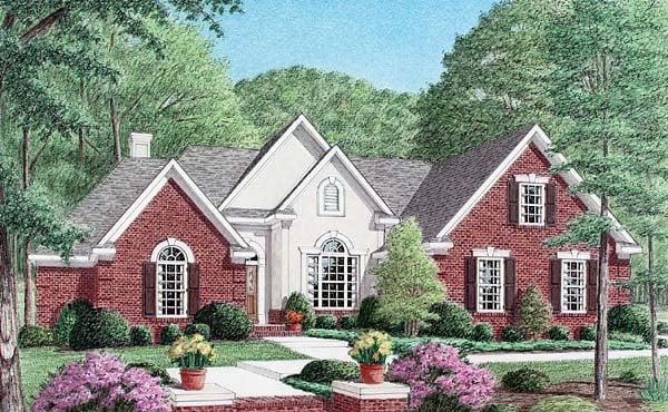 Plan 67043 | Traditional Style with 3 Bed, 3 Bath, 2 Car Garage