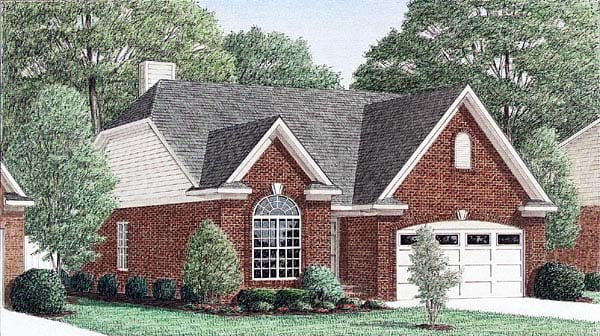 Plan 67055 | Traditional Style with 3 Bed, 2 Bath, 2 Car Garage