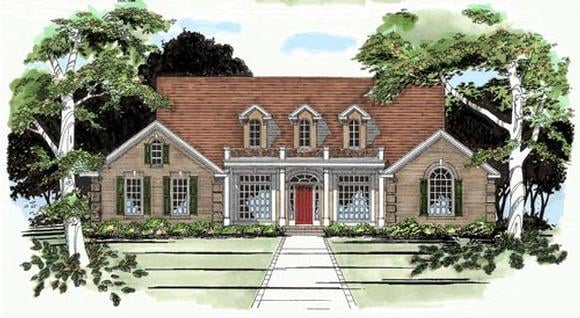Traditional Style with 4 Bed, 2 Bath, 2 Car Garage - House Plan 67677