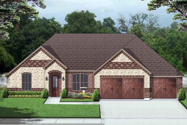 Plan 69999 | Traditional Style with 3 Bed, 3 Bath, 3 Car Garage