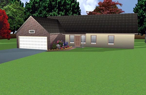 Plan 70901 | Ranch Style with 3 Bed, 3 Bath, 2 Car Garage