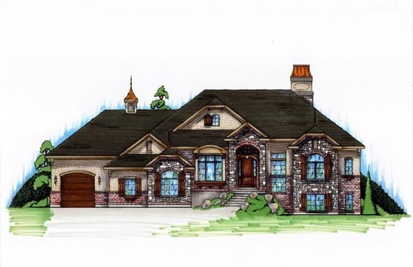 Plan 79810 | European Style with 5 Bed, 4 Bath, 3 Car Garage
