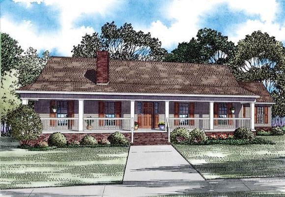 with 3 Bed, 2 Bath, 2 Car Garage - House Plan 82293