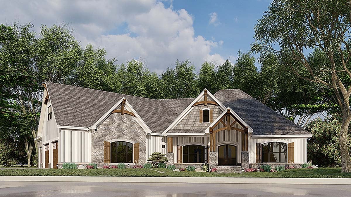Plan 82583 | New American Style with 3 Bed, 2 Bath, 3 Car Garage