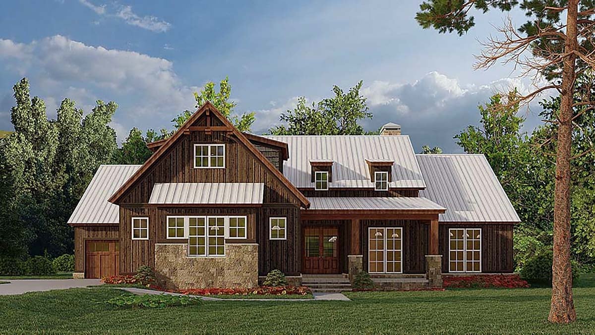 Plan 82584 | Farmhouse Style with 4 Bed, 3 Bath, 3 Car Garage