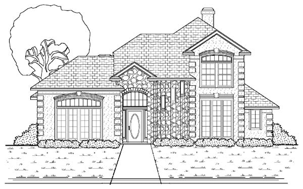 Plan 87905 | Mediterranean Style with 4 Bed, 3 Bath, 2 Car Garage