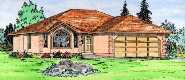 Plan 90988 | Traditional Style with 2 Bed, 2 Bath, 2 Car Garage