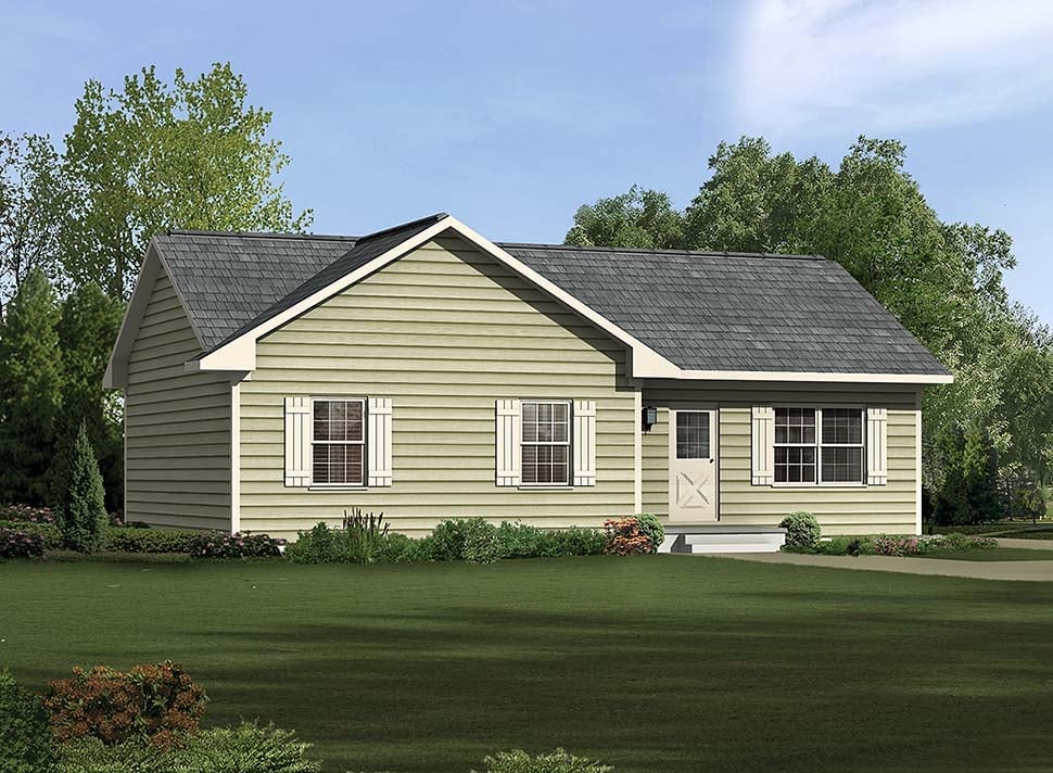 Plan 97210 | Small Ranch Home with Forward Facing Gable