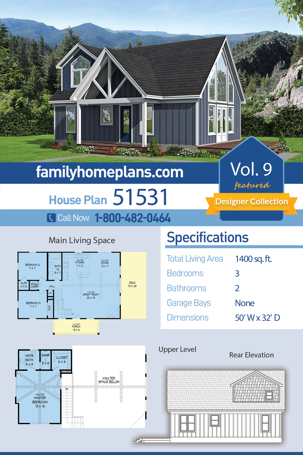 Plan 51531 | Contemporary, Traditional House with 3 Bed, 2 Bath