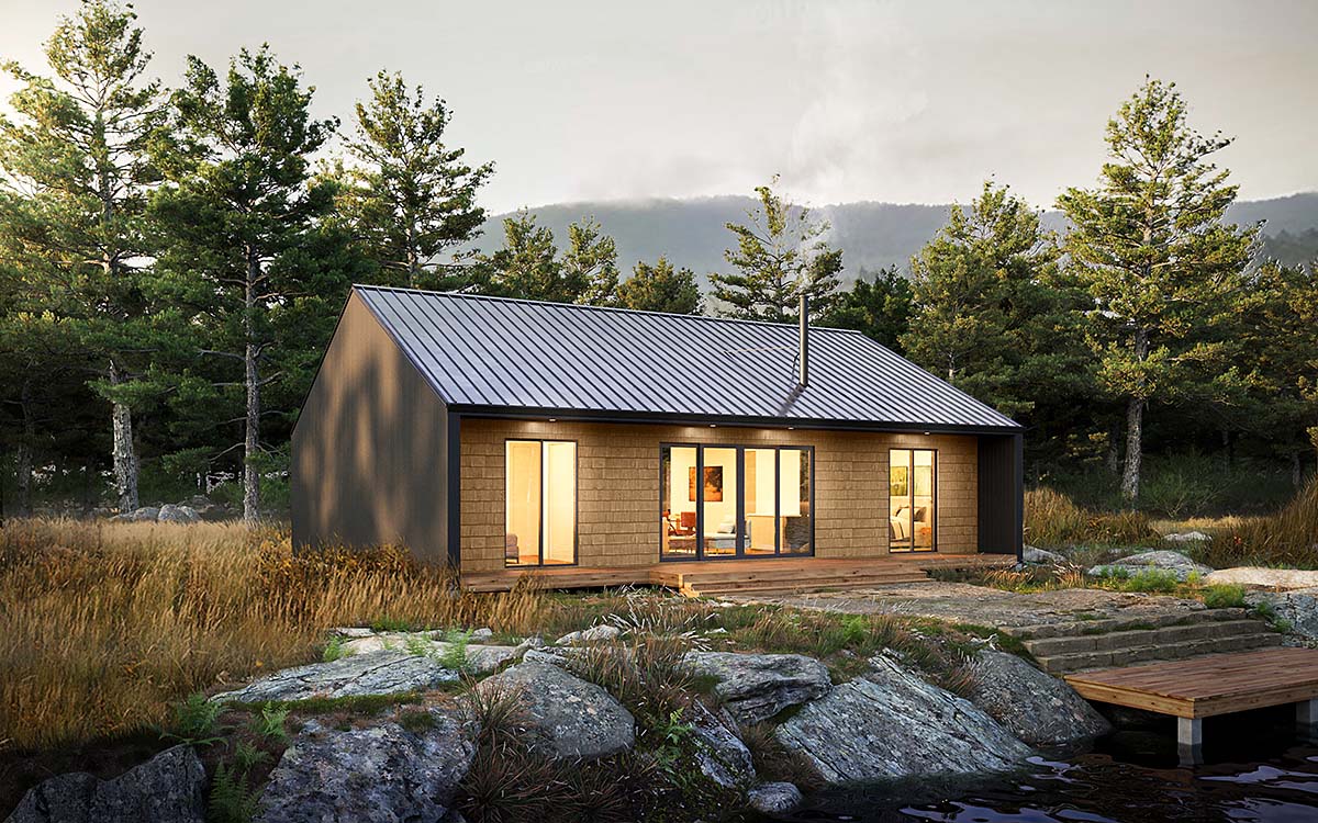 Plan 100504 | Cabin, Contemporary, Cottage House with 3 Bed, 2 Bath
