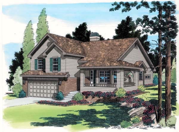 Plan 24251 | Traditional House with 3 Bed, 3 Bath, 2 Car