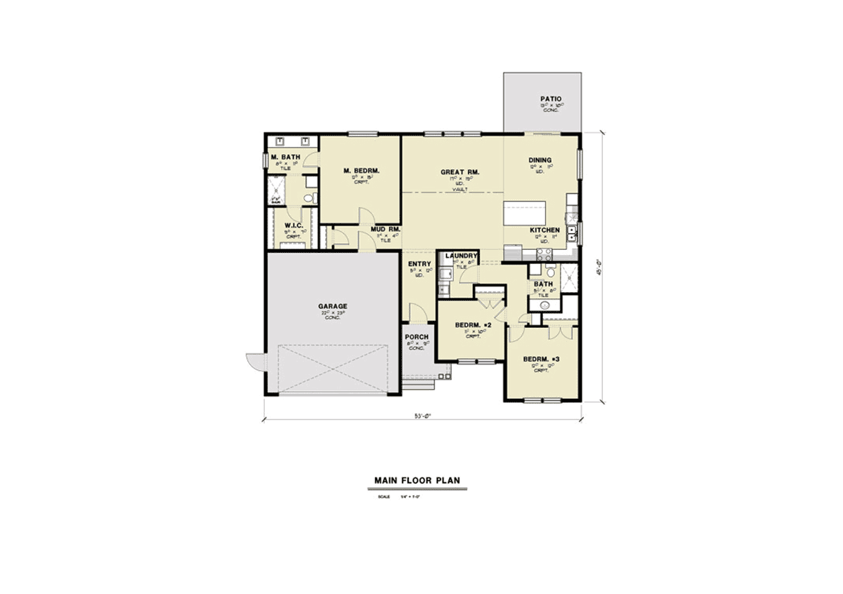 Plan 40947 | Craftsman, Ranch, Traditional House with 3 Bed, 2 Bath, 2 Car