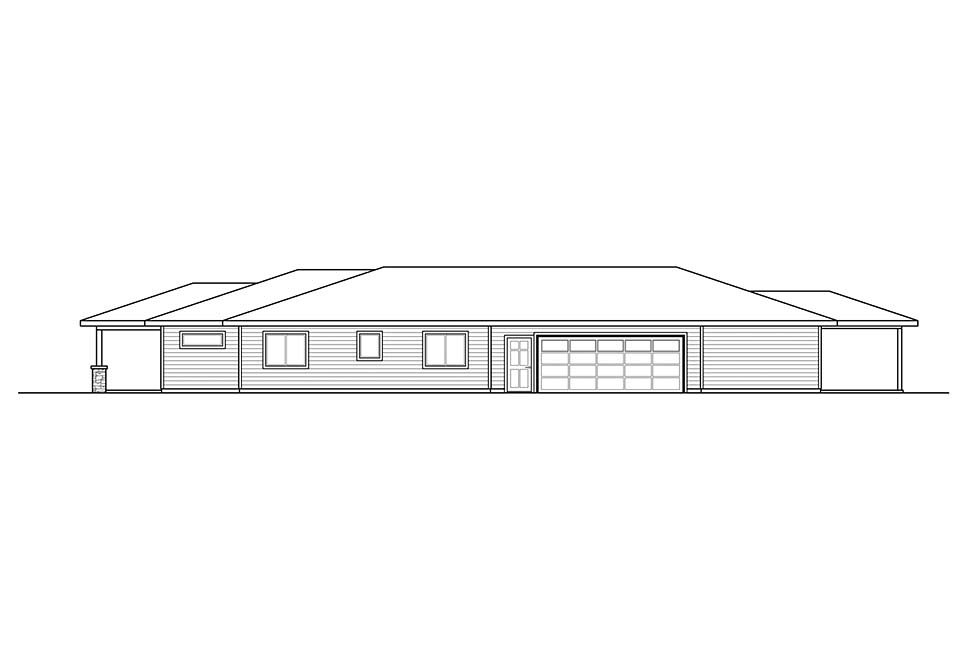 Plan 41322 | Bungalow, Prairie, Traditional House with 3 Bed, 2 Bath, 2 Car