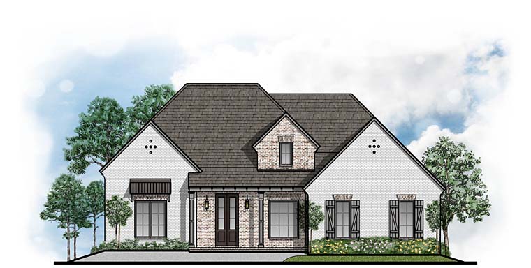 Plan 41523 | Country, Traditional House with 3 Bed, 3 Bath, 3 Car