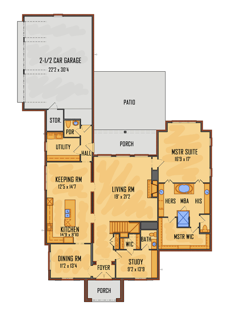 Plan 41571 | Colonial, European, French Country, Southern House with 4 ...