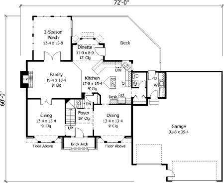 Plan 42163 | Traditional House with 3 Bed, 3 Bath, 3 Car